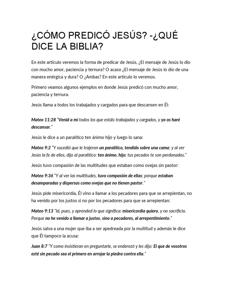 Cómo Predicó Jesús | PDF | Jesús | Pecado