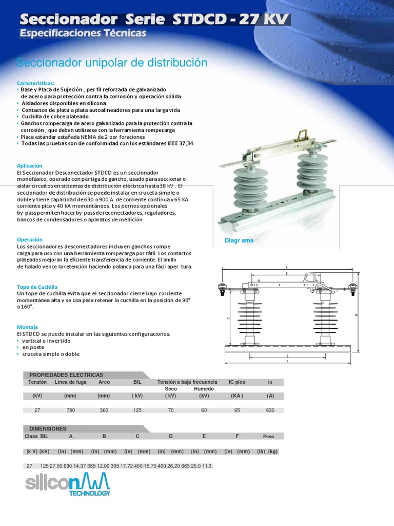 Seccionador STDCD 27 KV OK 1 1 | PDF | Ciencias fisicas | Ciencia de los Materiales