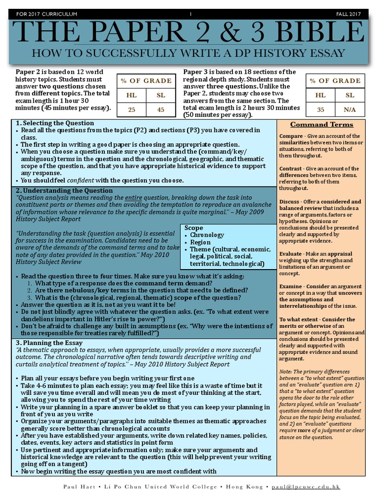 History Paper 2 3 Bible | PDF | Essays | Argument