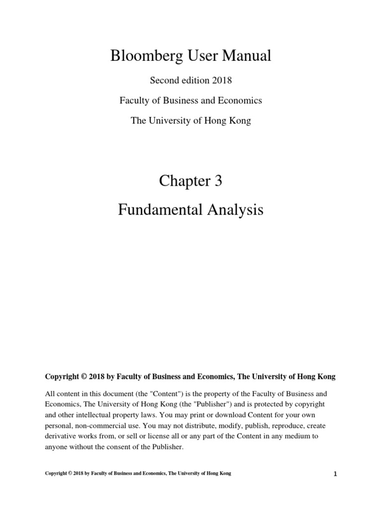 Bloomberg User Manual 2nd Edition 2018 Chapter 3 PDF | PDF | Dividend ...