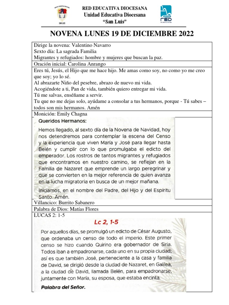 Novena 10mo | PDF | Oración | orador del Señor