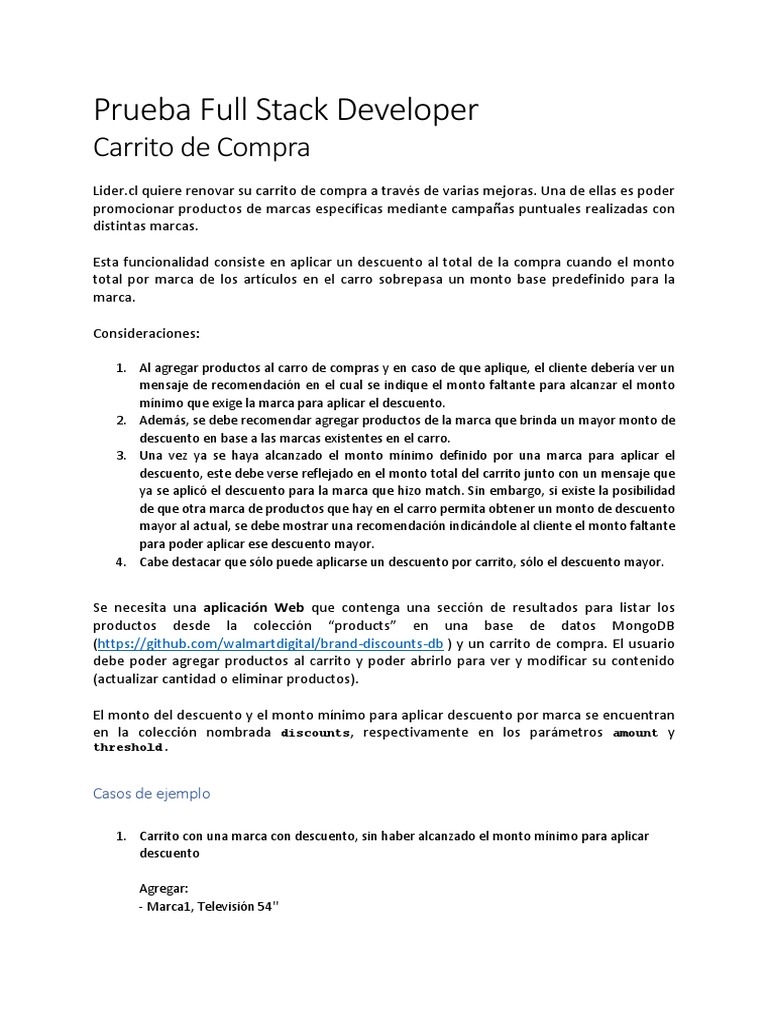 Desafío Fullstack Carrito | PDF | Mongo Db | Informática