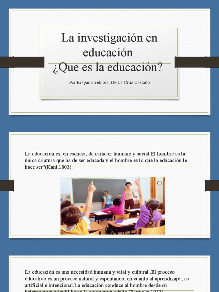 Qué es la educación: Definición y contexto | PDF
