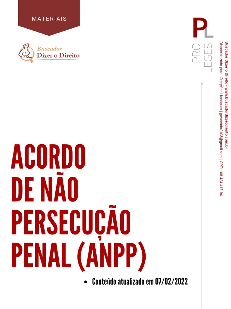 ANPP | PDF | Procedimento criminal | Direito Penal