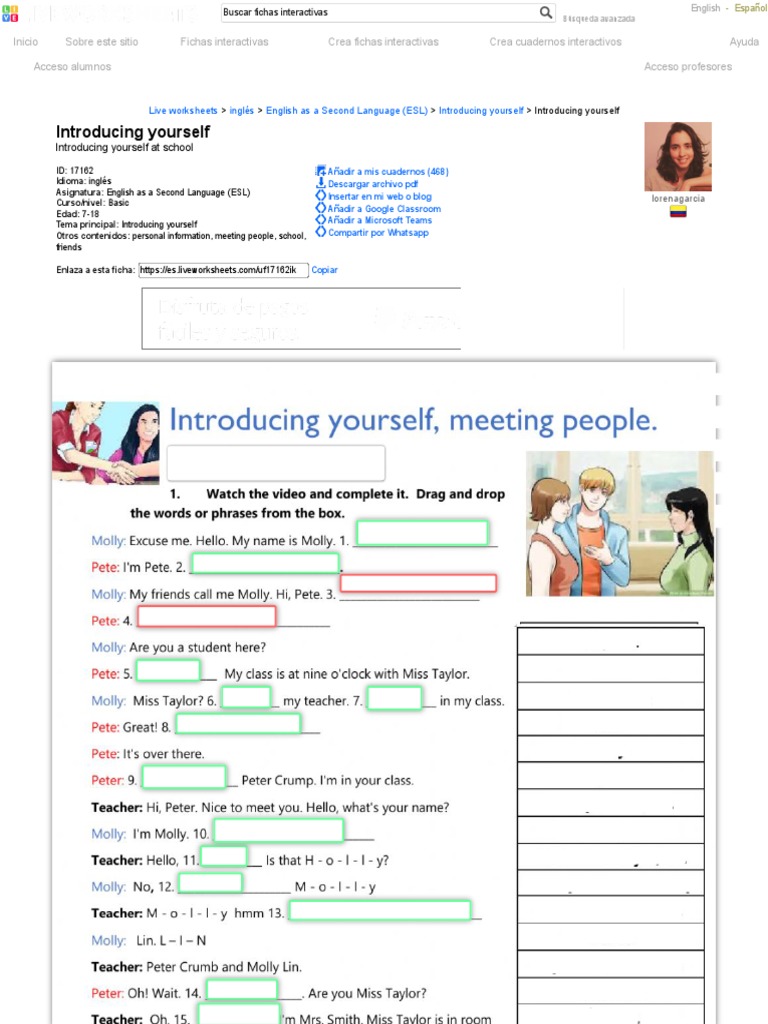 Ejercicio de Introducing Yourself | PDF | Desarrollo de software | Tecnologías de la información