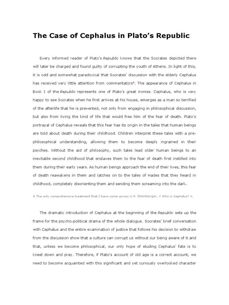The Case of Cephalus in Plato | PDF | Socrates | Plato