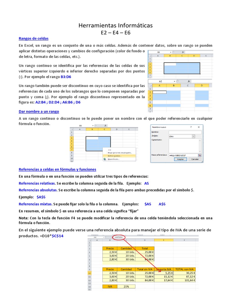 Rango y Referencias en Excel | PDF