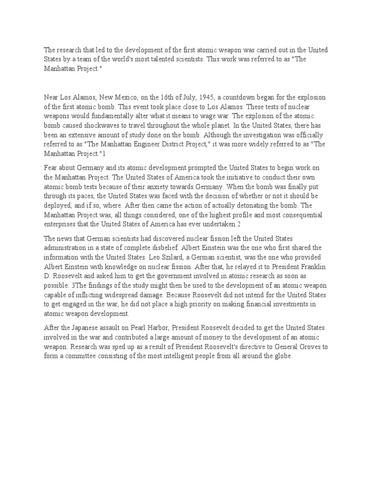The Manhattan Project | PDF | Nuclear Weapons | Manhattan Project