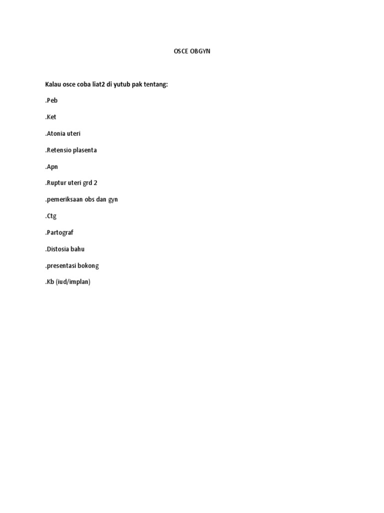 Osce Obgyn | PDF