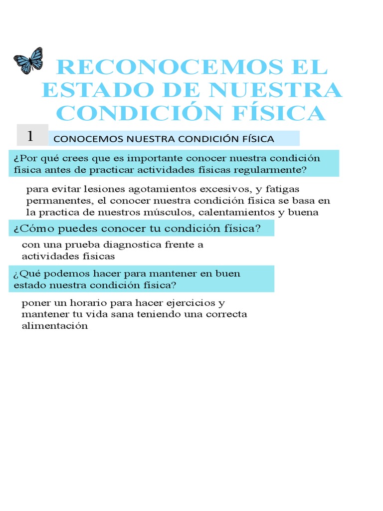 Reconocemos El Estado de Nuestra Condición Física | PDF