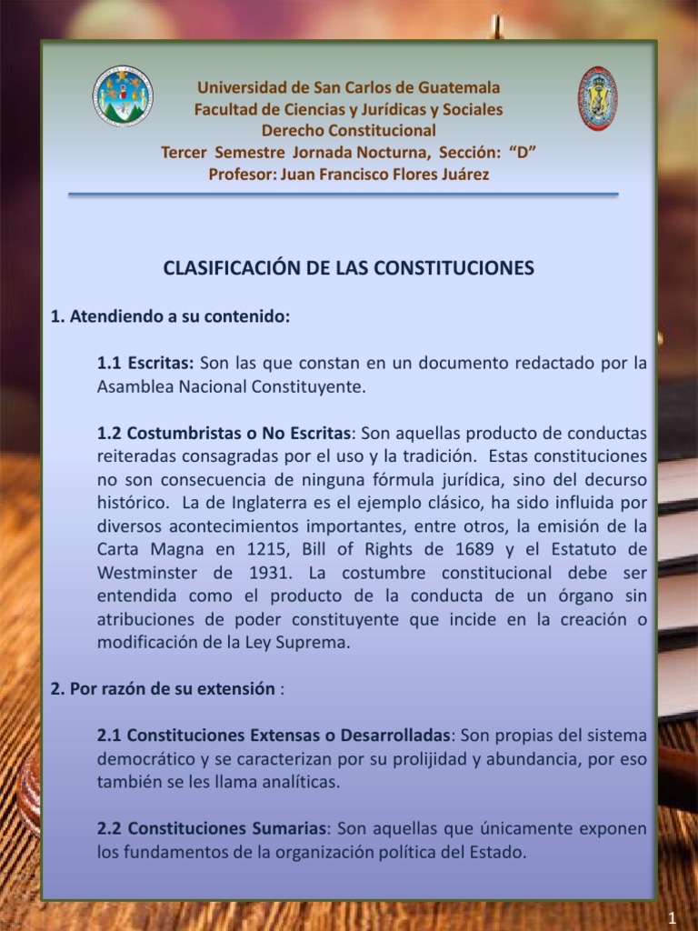 Clasificación de Las Constituciones | PDF | Constitución | Justicia