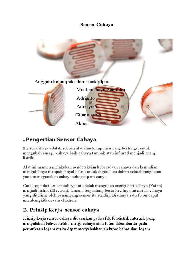 Sensor Cahaya | PDF | Komputer | Teknologi & Rekayasa