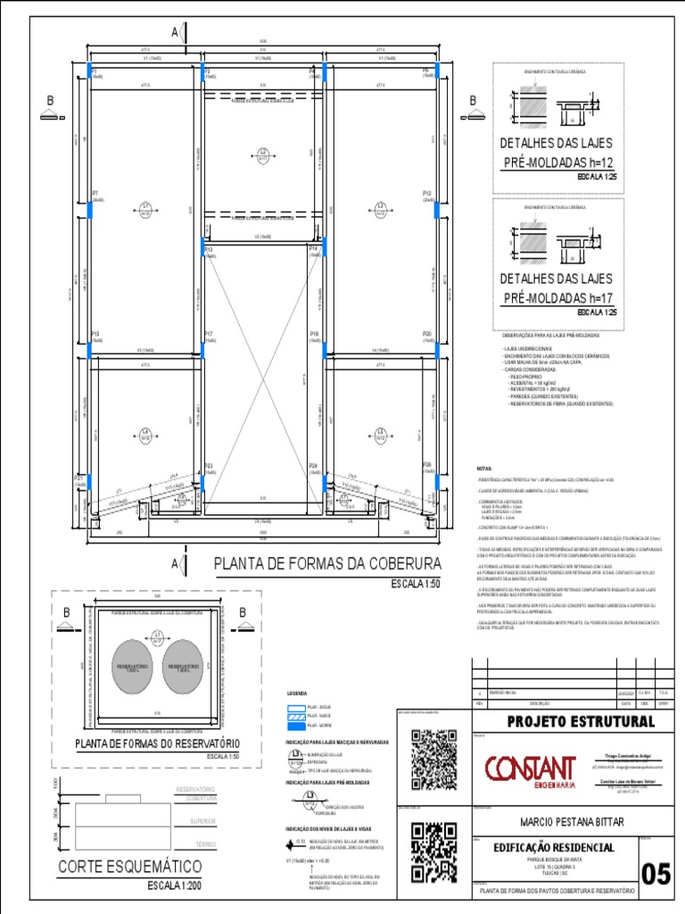 Prancha 05 - Planta de Formas Da Cobertura | PDF | Engenharia Estrutural | Engenharia Civil
