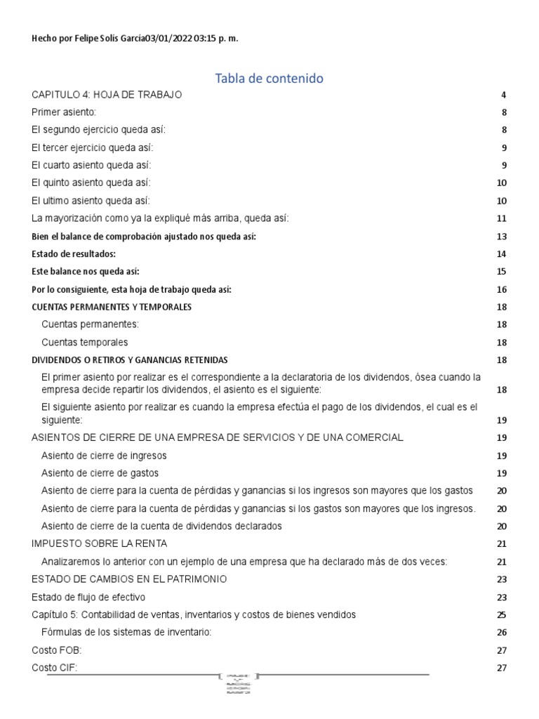 Resumen Del Segundo de Conta para Reposicíon | PDF | Dividendo | Margen bruto