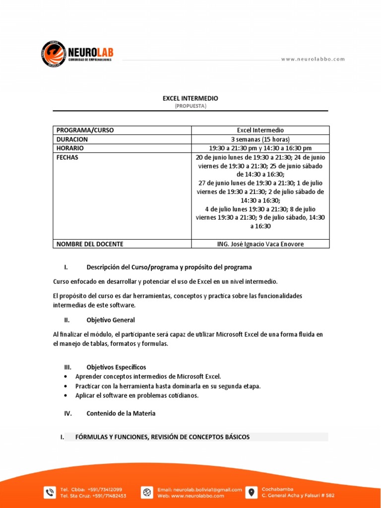 2 Excel Intermedio - Ing. IGNACIO | PDF | Microsoft Excel | Ingeniería Informática