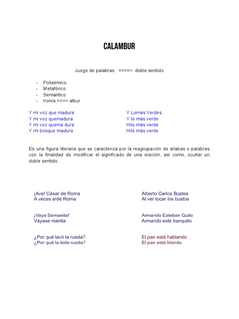 CALAMBUR | PDF | Estudios de idiomas extranjeros | Poesía