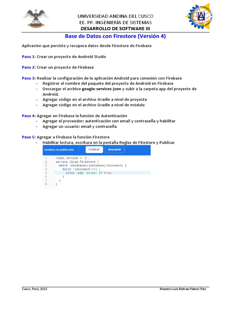 Crear App Android con Firestore | PDF | Software de la aplicacion ...