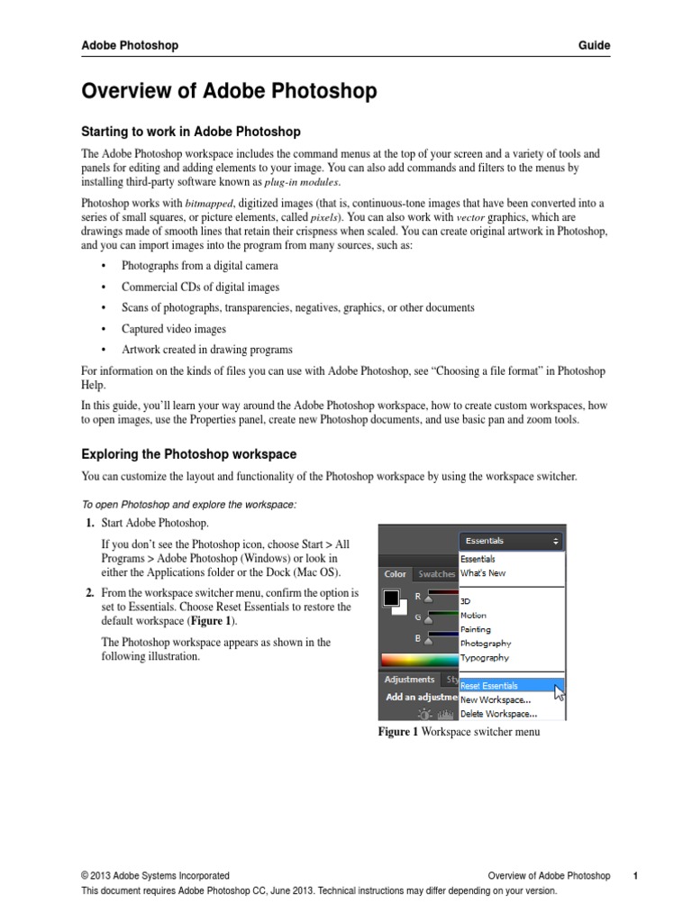 PS Overview Photoshop | PDF | Adobe Photoshop | Menu (Computing)