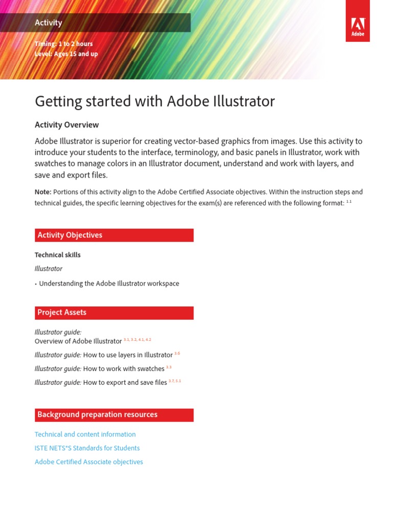 Activity Get Started Illustrator | PDF | Adobe Illustrator | Computing