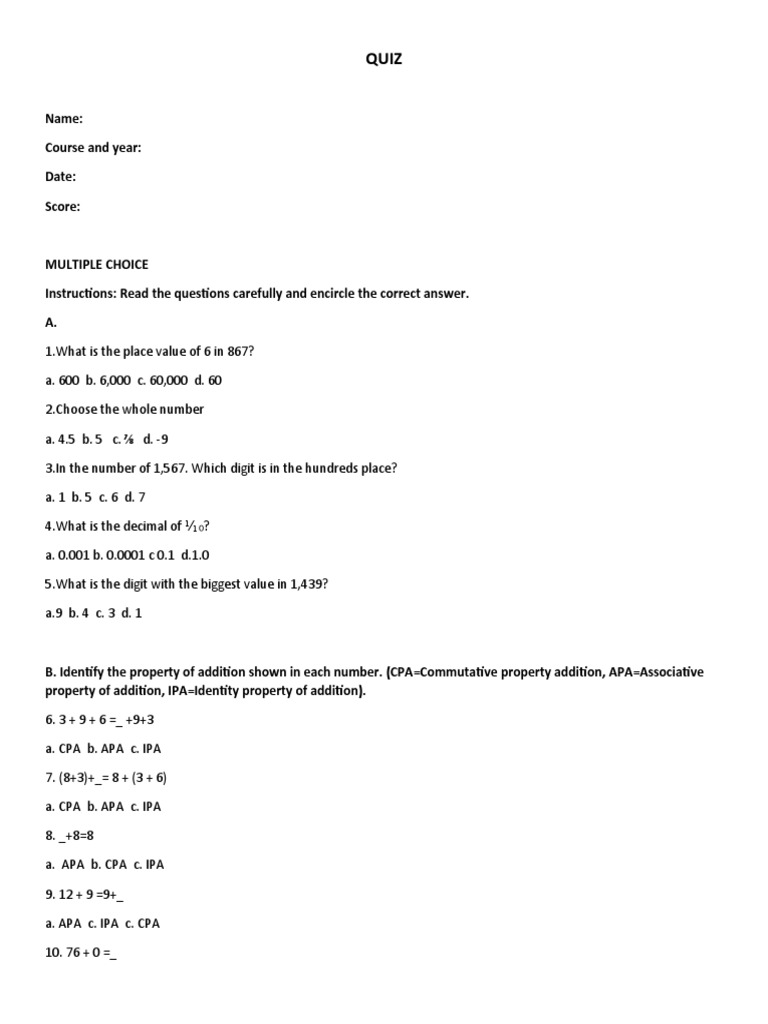 Group 1 Test Paper | PDF