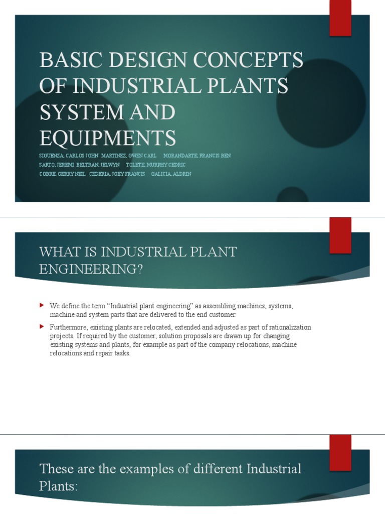 Basic Design Concepts of Industrial Plants System And1 | PDF ...
