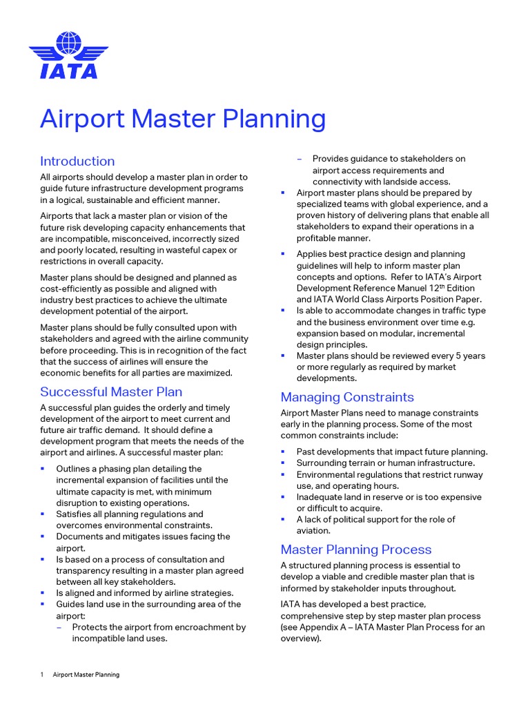 Airport Master Planning | PDF | Airport | Strategic Planning