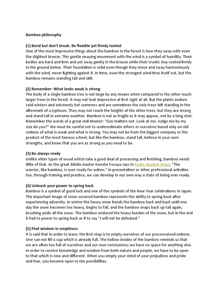 Bamboo Philosophy | Download Free PDF | Bamboo | Trees