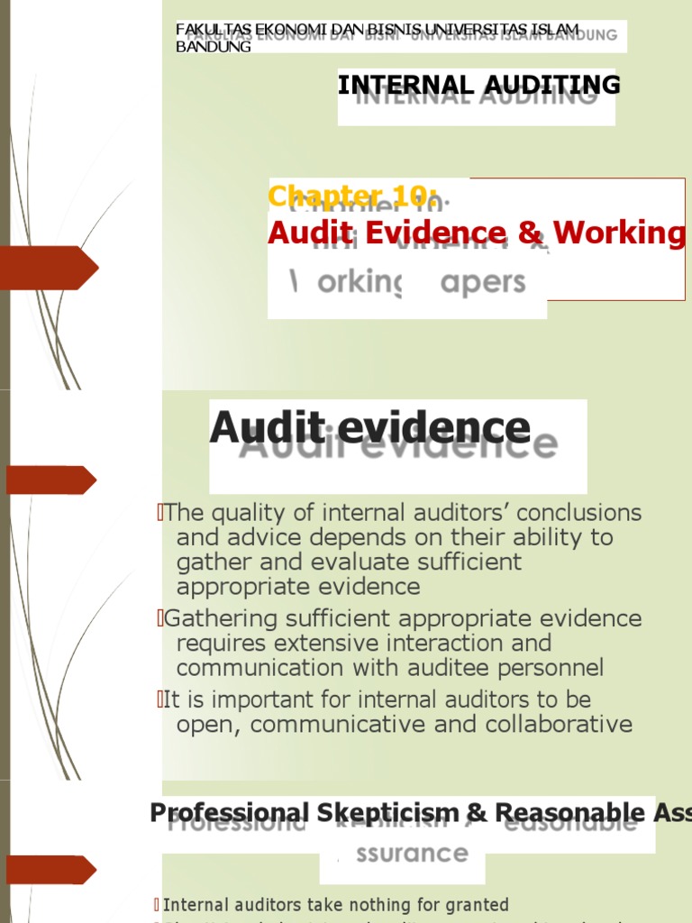 Pertemuan 11-Audit Evidence Working Papers | PDF | Audit | Internal Audit