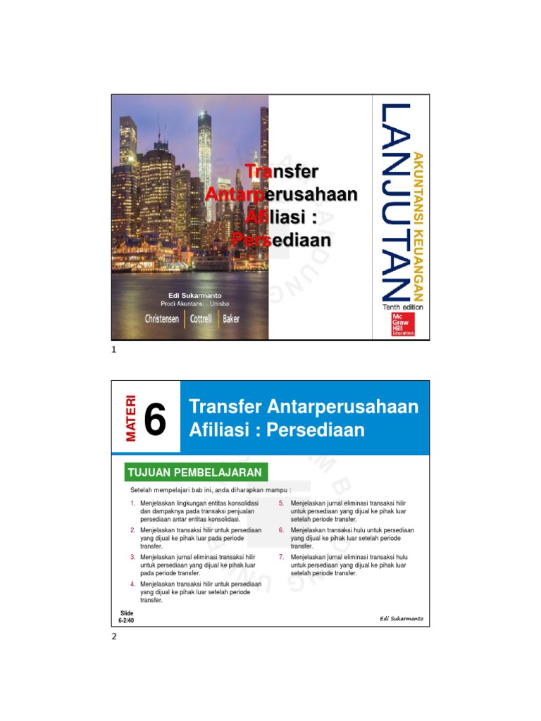 MATERI 13 - Transfer Antar Perusahaan Pada Persediaan | PDF