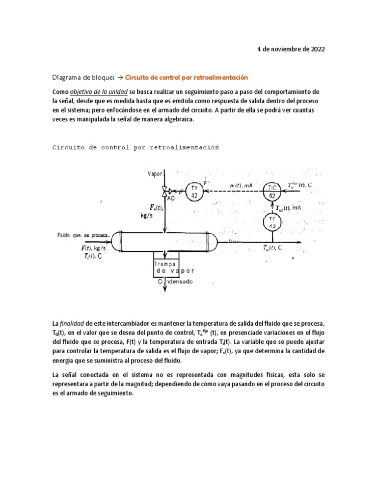 Circuito de Control de Retroalimentación | PDF | Medición | Sensor