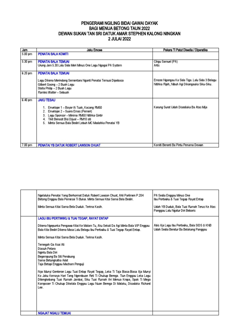 Aturcara Pentadbiran Ngiling Bidai | PDF