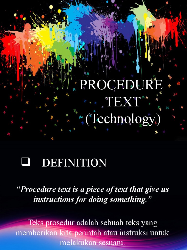 Procedure Text | PDF | Language Mechanics | Linguistic Morphology