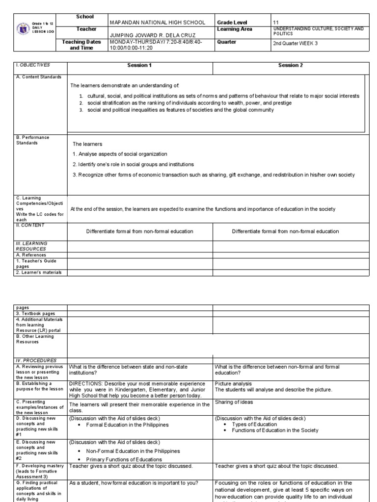 DLL Q2 Week3 | PDF | Behavior Modification | Cognition