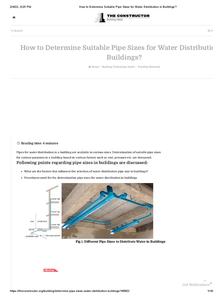 Sizing Water Distribution System | PDF | Plumbing | Toilet