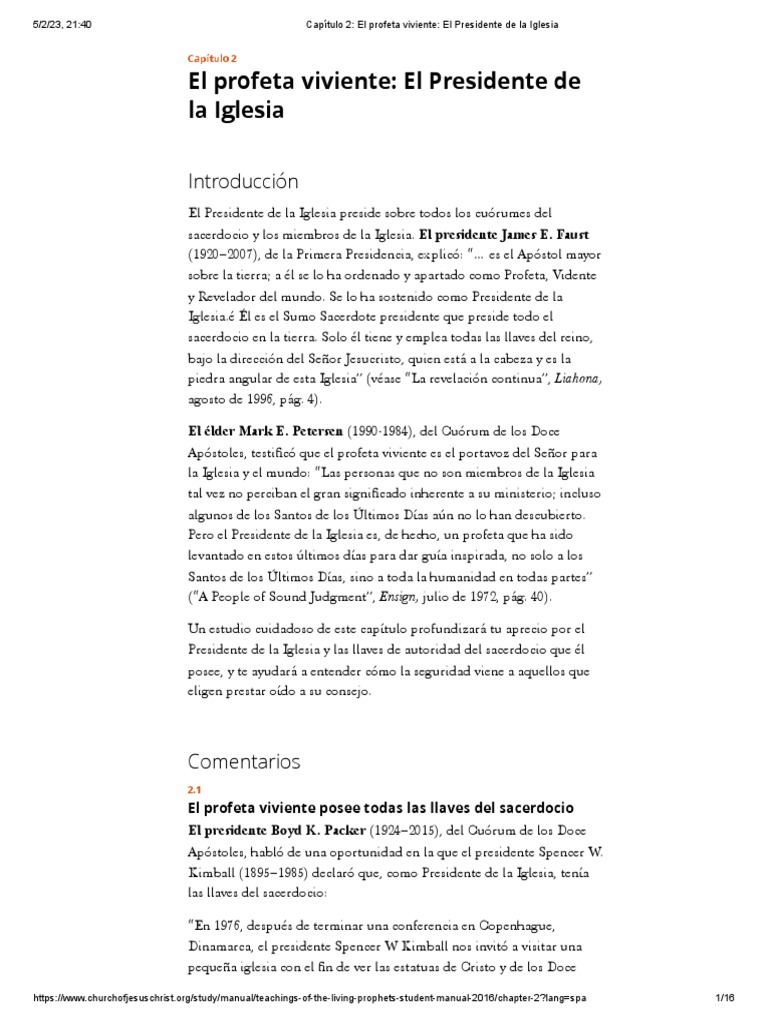El Profeta Viviente en la Iglesia SUD | PDF | Sacerdote | Apóstol