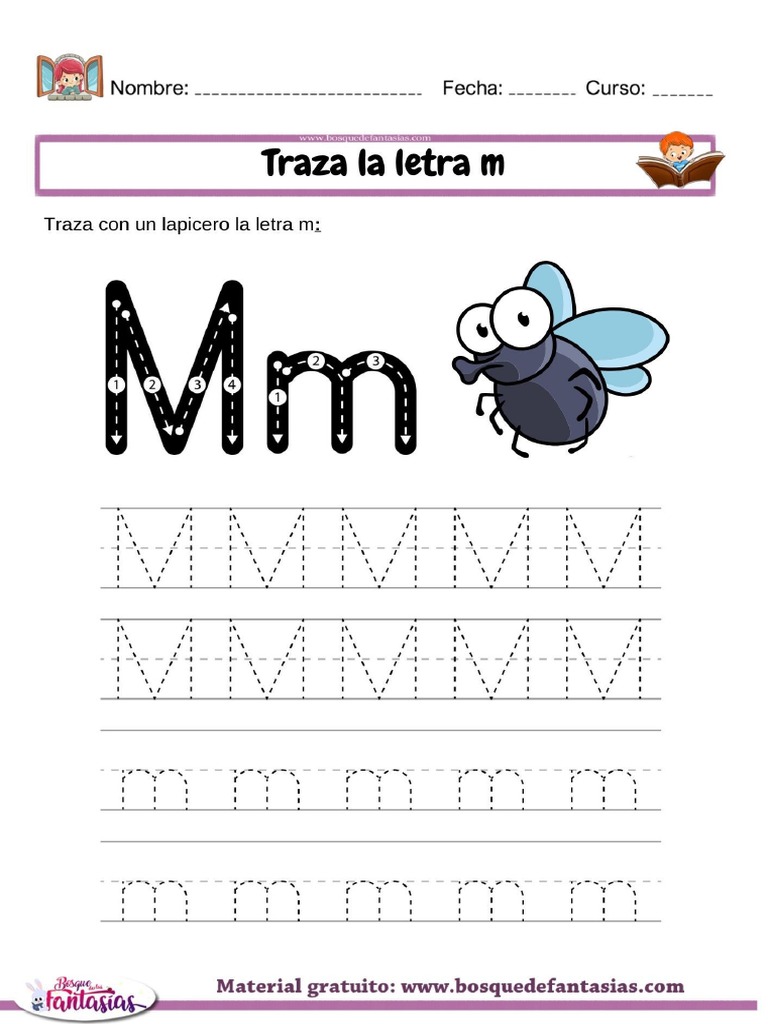 Ejercicios de Palabras Con La Letra M | PDF