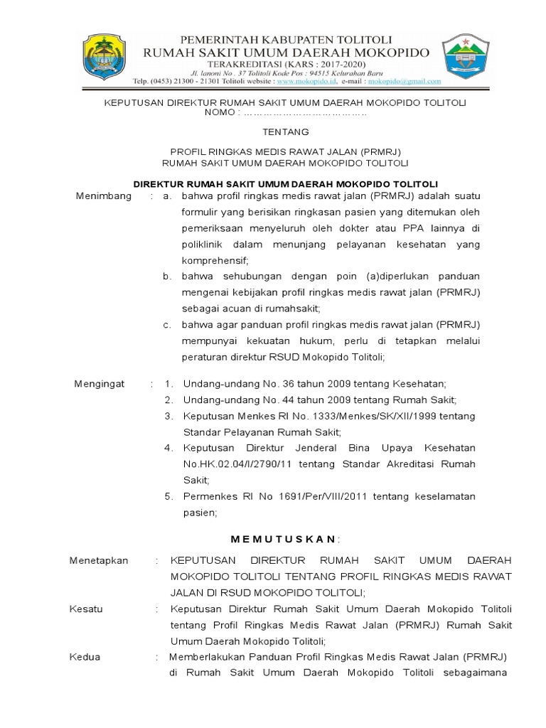 SK Direktur PRMRJ | PDF