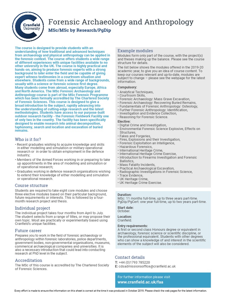 Forensic Archaeology and Anthropology | PDF | Archaeology | Forensic ...