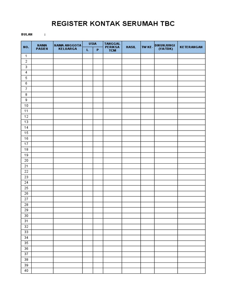 Format Register TB | PDF