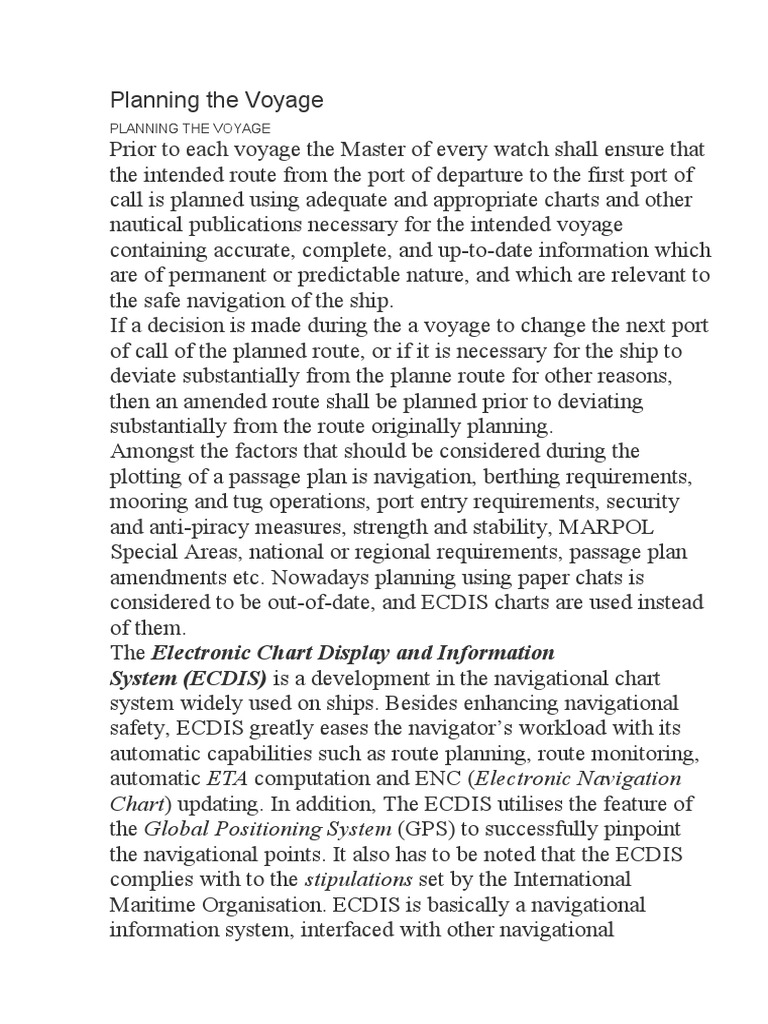 Ensuring Safe Navigation: Proper Planning, Watch Procedures, and Use of ...