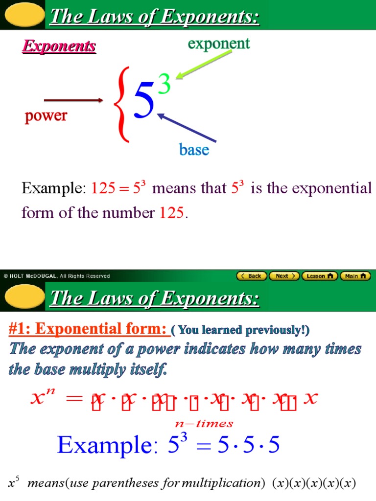 Properties of Exponents | Download Free PDF | Exponentiation | Arithmetic