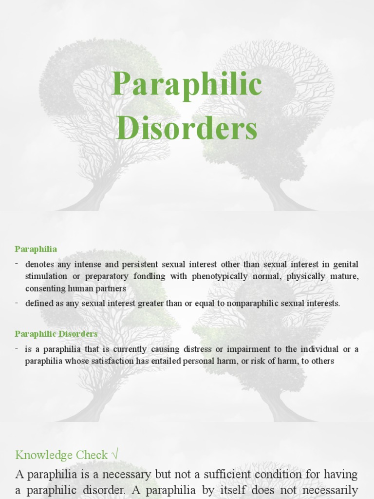 Paraphilic Disorders | PDF | Behavioural Sciences | Psychology