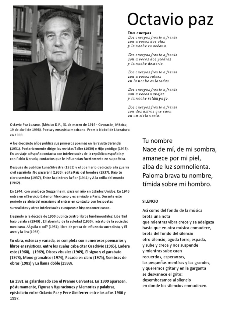 Poema Octavio Paz | PDF | Las artes