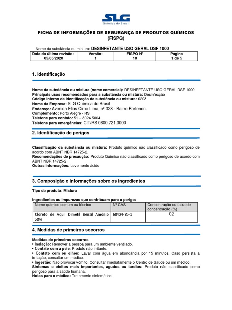 FISPQ | PDF | Embalagem e rotulagem | Química