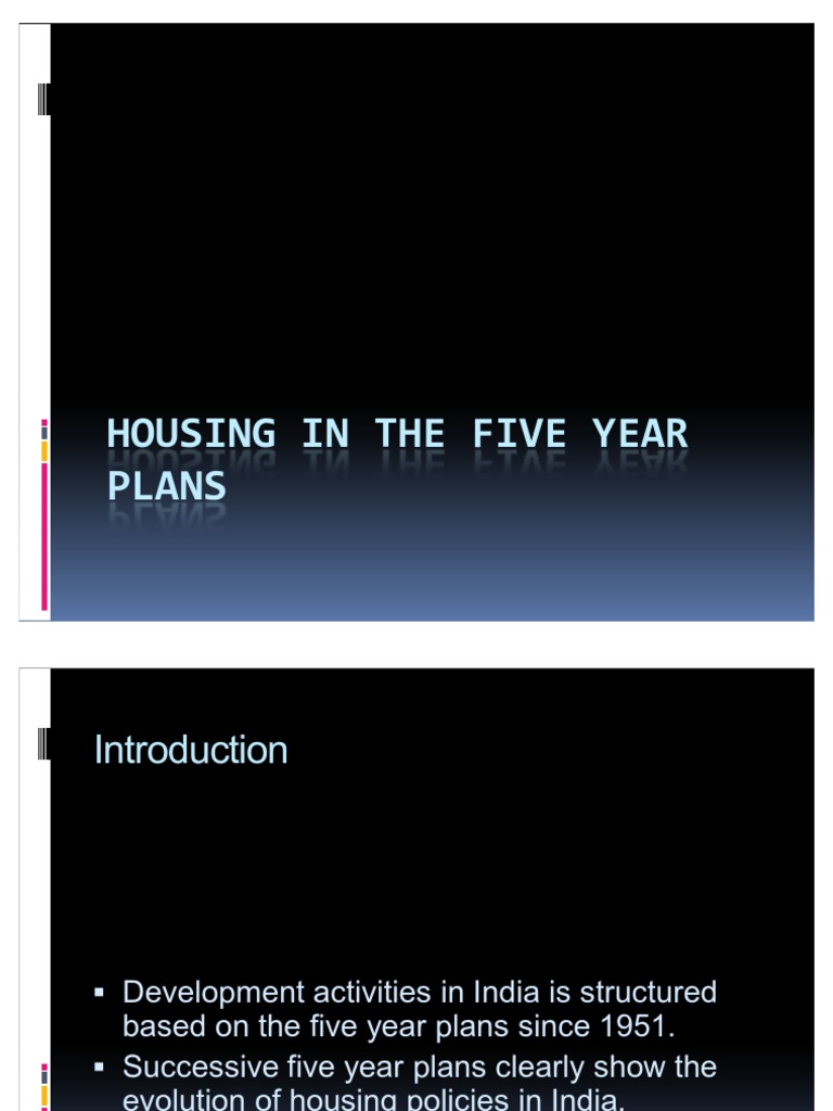 Housing in Five Year Plans | PDF