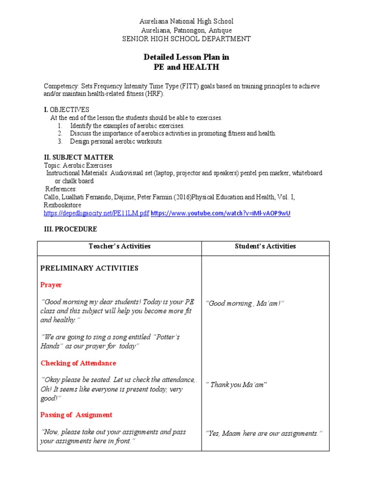 LP JHS | Download Free PDF | Aerobic Exercise | Physical Fitness