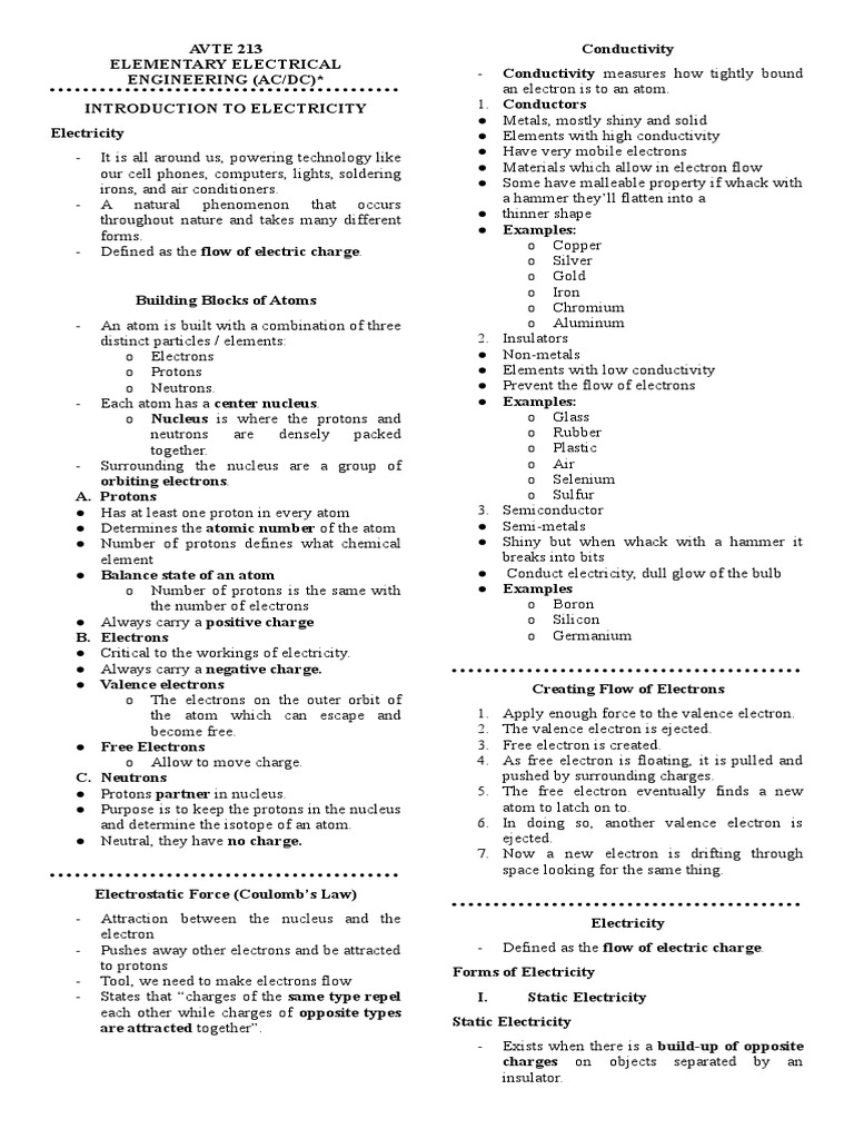 AVTE 213 Elementary Electrical Engineering ACDC | PDF | Rechargeable Battery | Anode