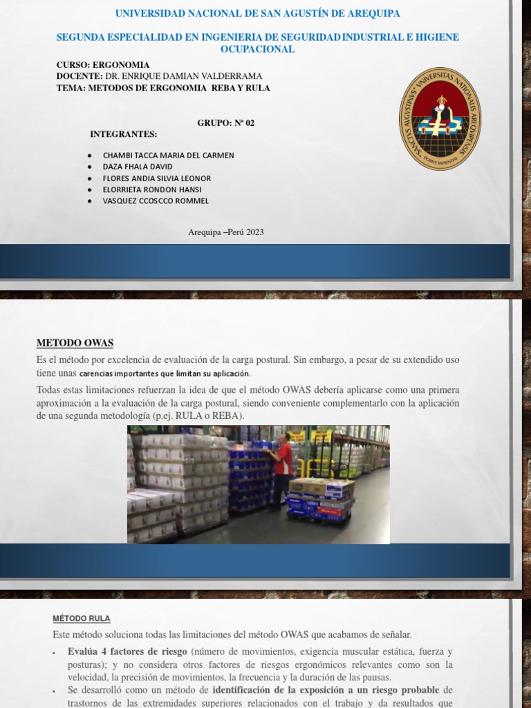 Metodos de Ergonomia REBA Y RULA | PDF | Factores humanos y ergonomía