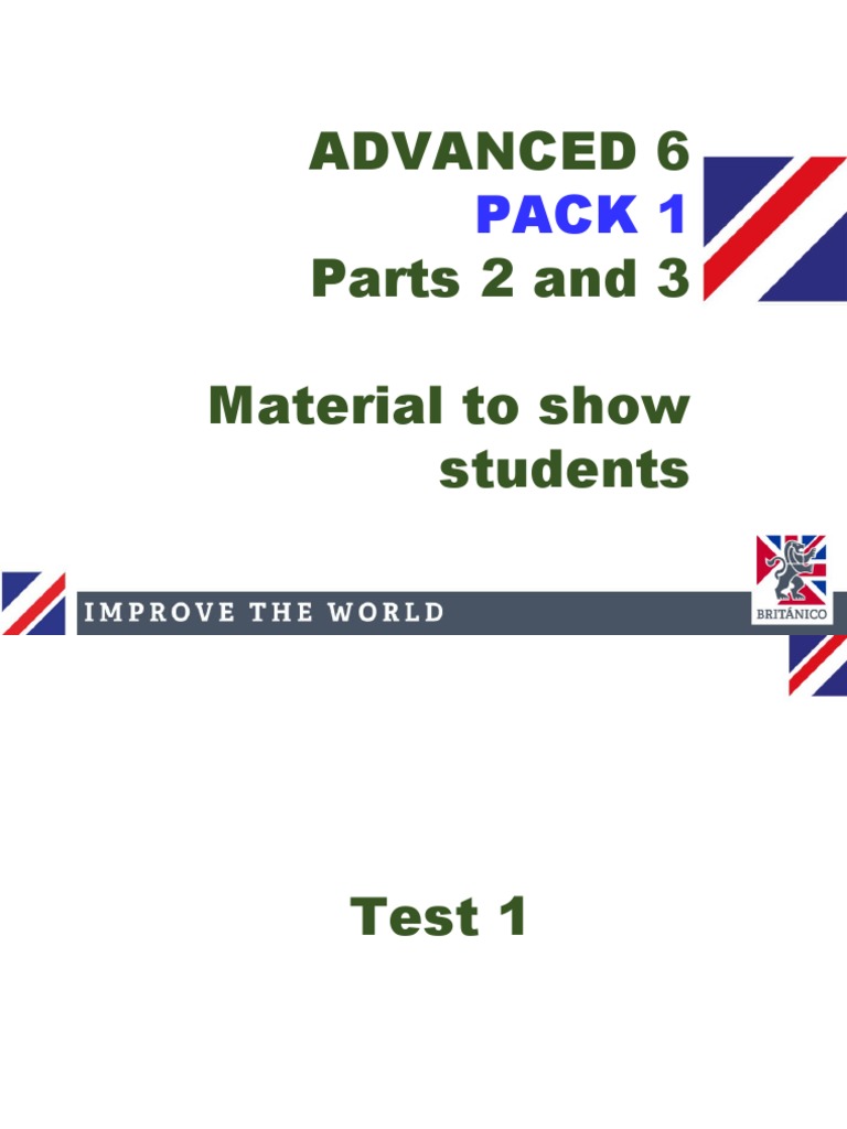 Pack 1 - Ad6 Speaking Exam - Part 2 and Part 3 | PDF