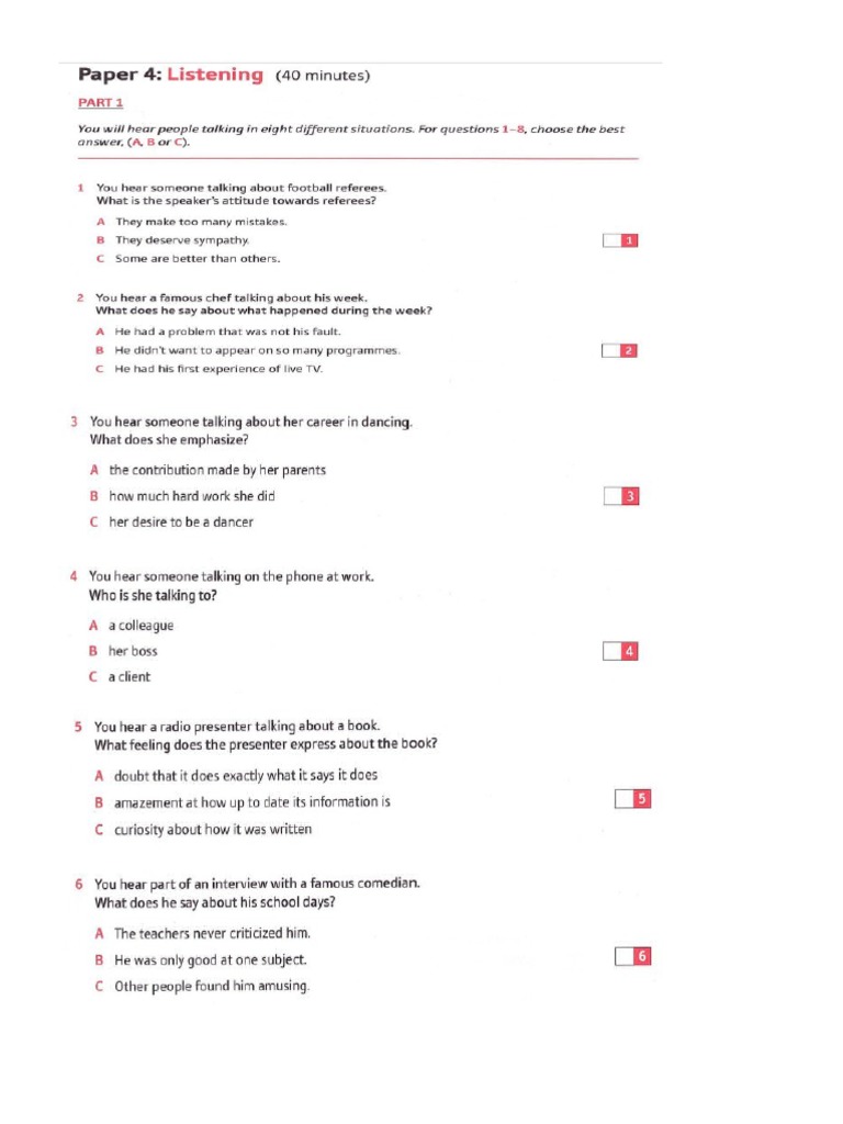 Listening Extra Practice Adv 1 | PDF